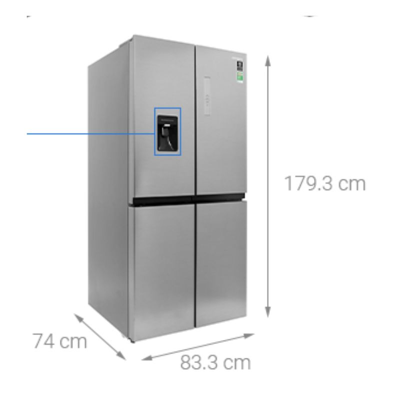 Tủ lạnh 4 cánh 488 lít Samsung RF48A4010M9/SV